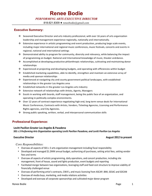 Renee Bodie - Resume 2016 - FINAL | PDF