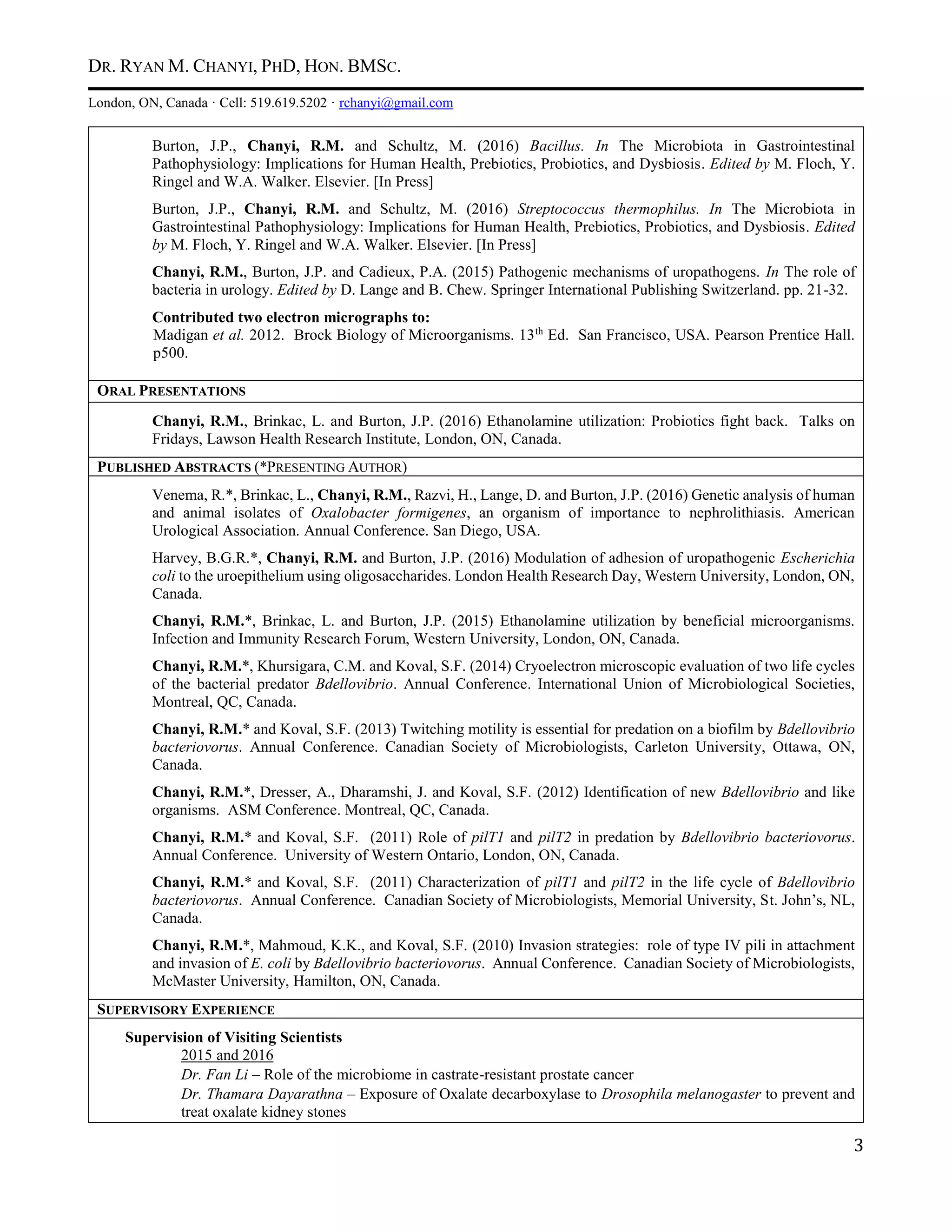 Ryan Chanyi CV | PDF | Chemistry | Science
