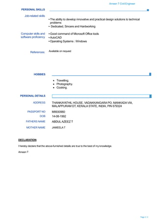 AMEEN CV | PDF