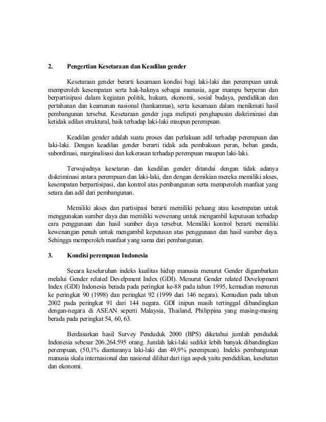 Contoh Makalah Kesetaraan Gender Dalam Kehidupan Politik Di Indonesia - Soal Matpel