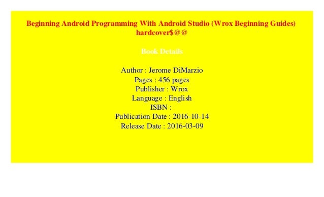 beginning android programming with android studio 4ed pdf