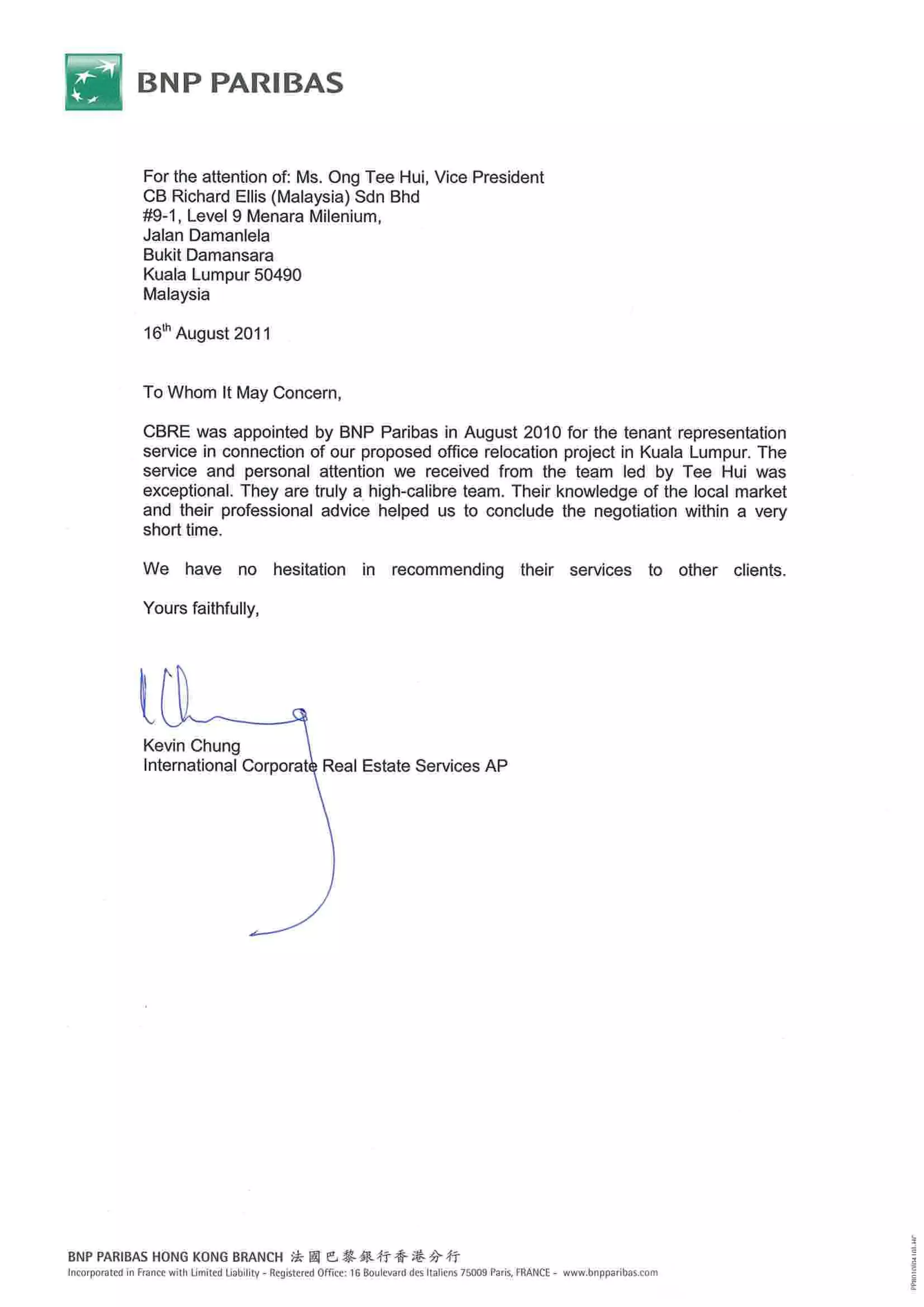 Appendix 9b - Reference Letter (BNP) | PDF