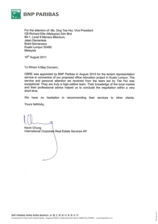 Appendix 9b - Reference Letter (BNP) | PDF