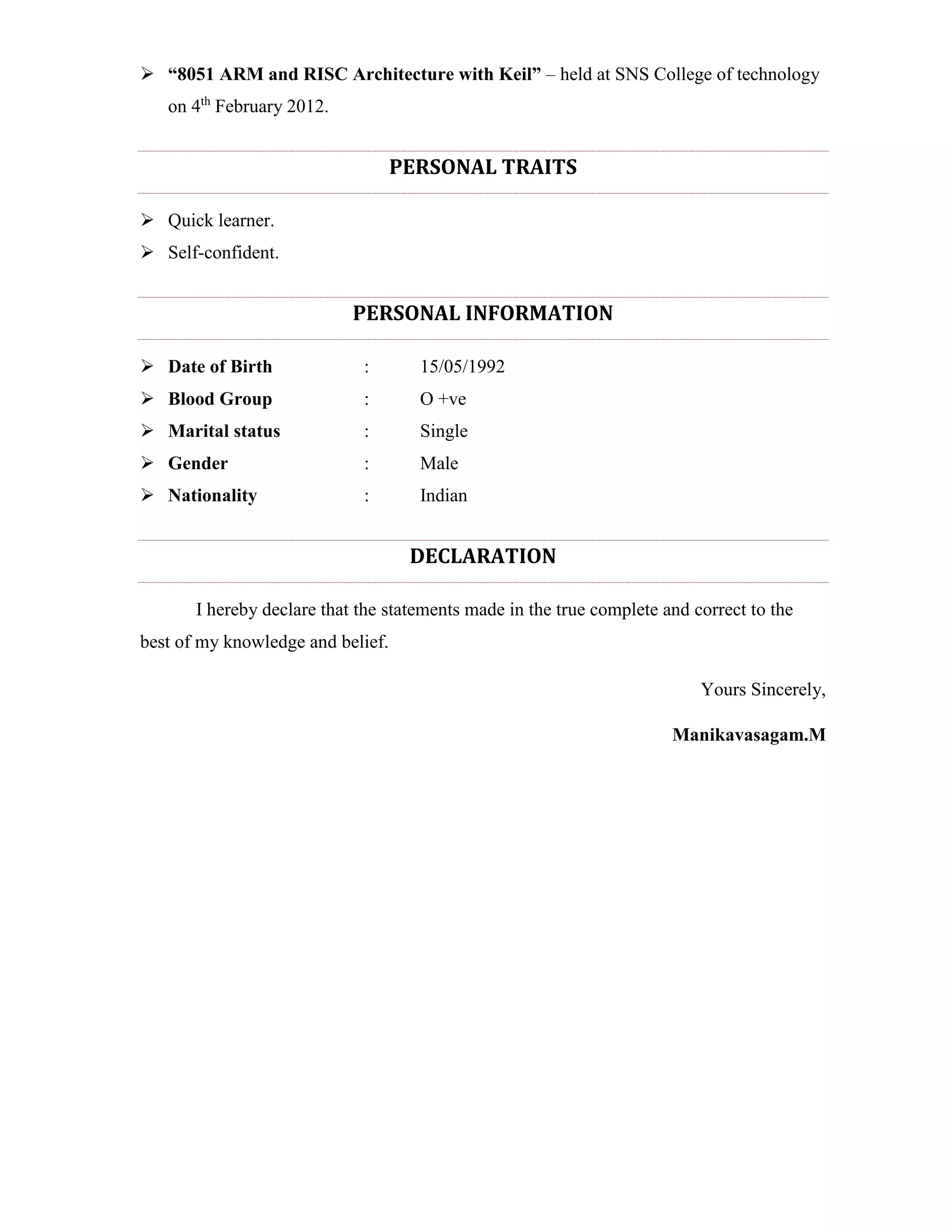 Manikavasagam Profile | PDF