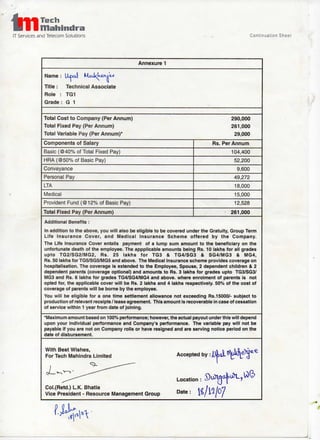 Tech_Mahindra_Joining_Letter | PDF