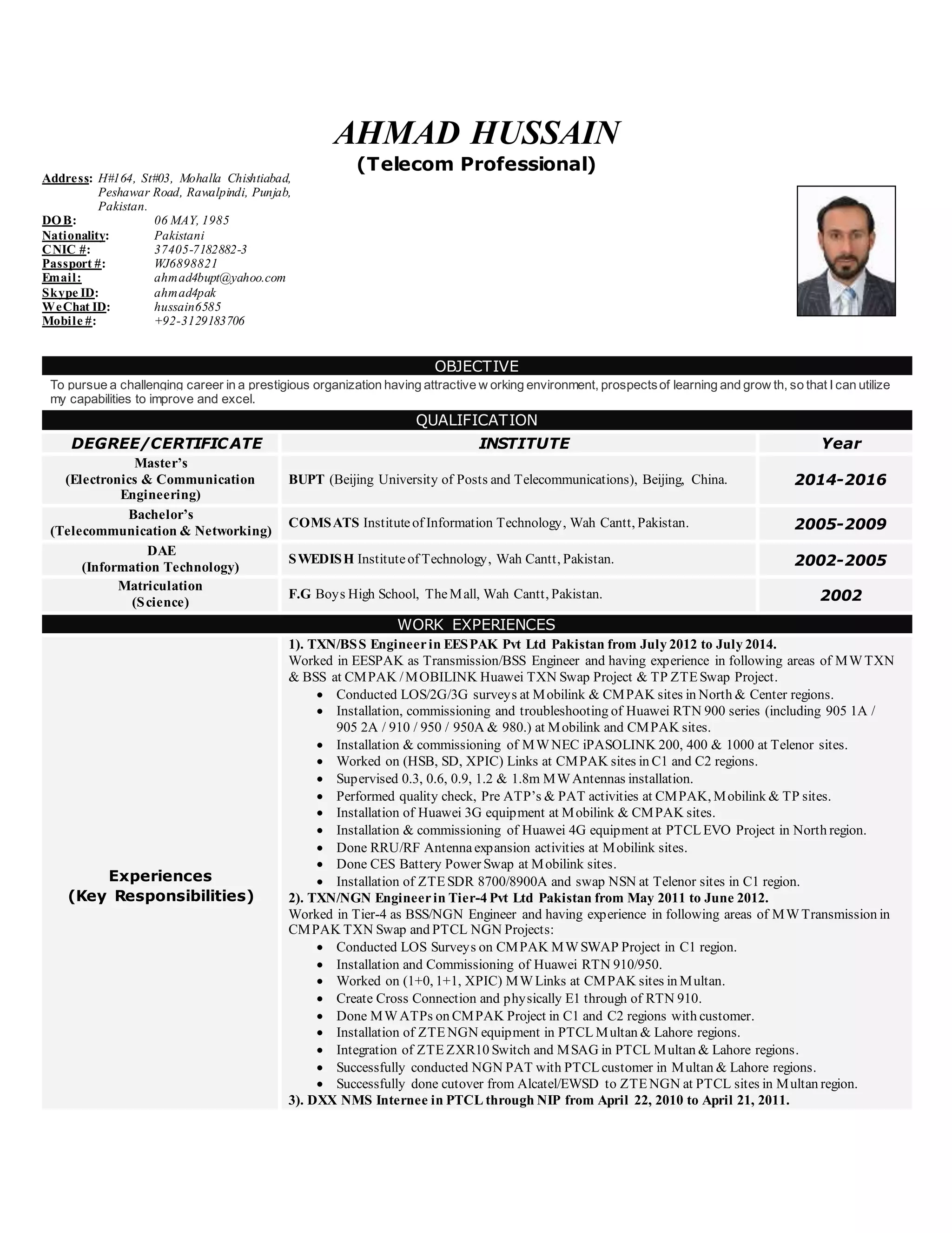 AHMAD HUSSAIN CV | DOCX