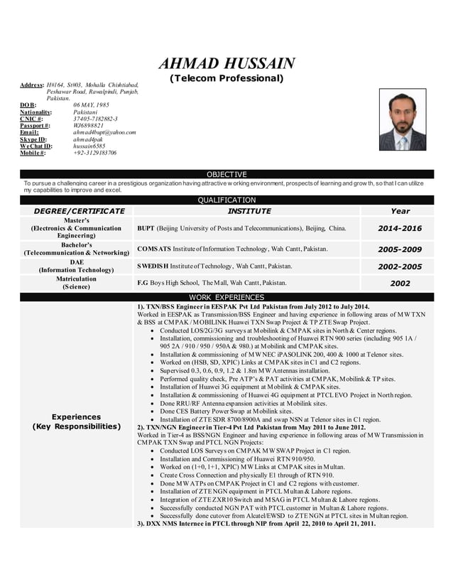 AHMAD HUSSAIN CV | DOCX