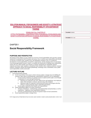Solution Manual for Business and Society A Strategic Approach to Social ...