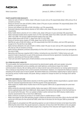 Nokia Q4 2008 earnings report | PDF