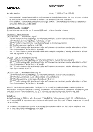 Nokia Q4 2008 earnings report | PDF