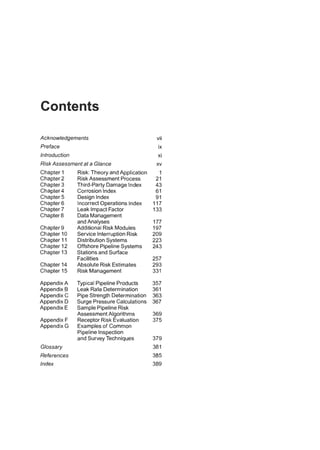 Pipeline risk management manual ideas techniques and resources third ...