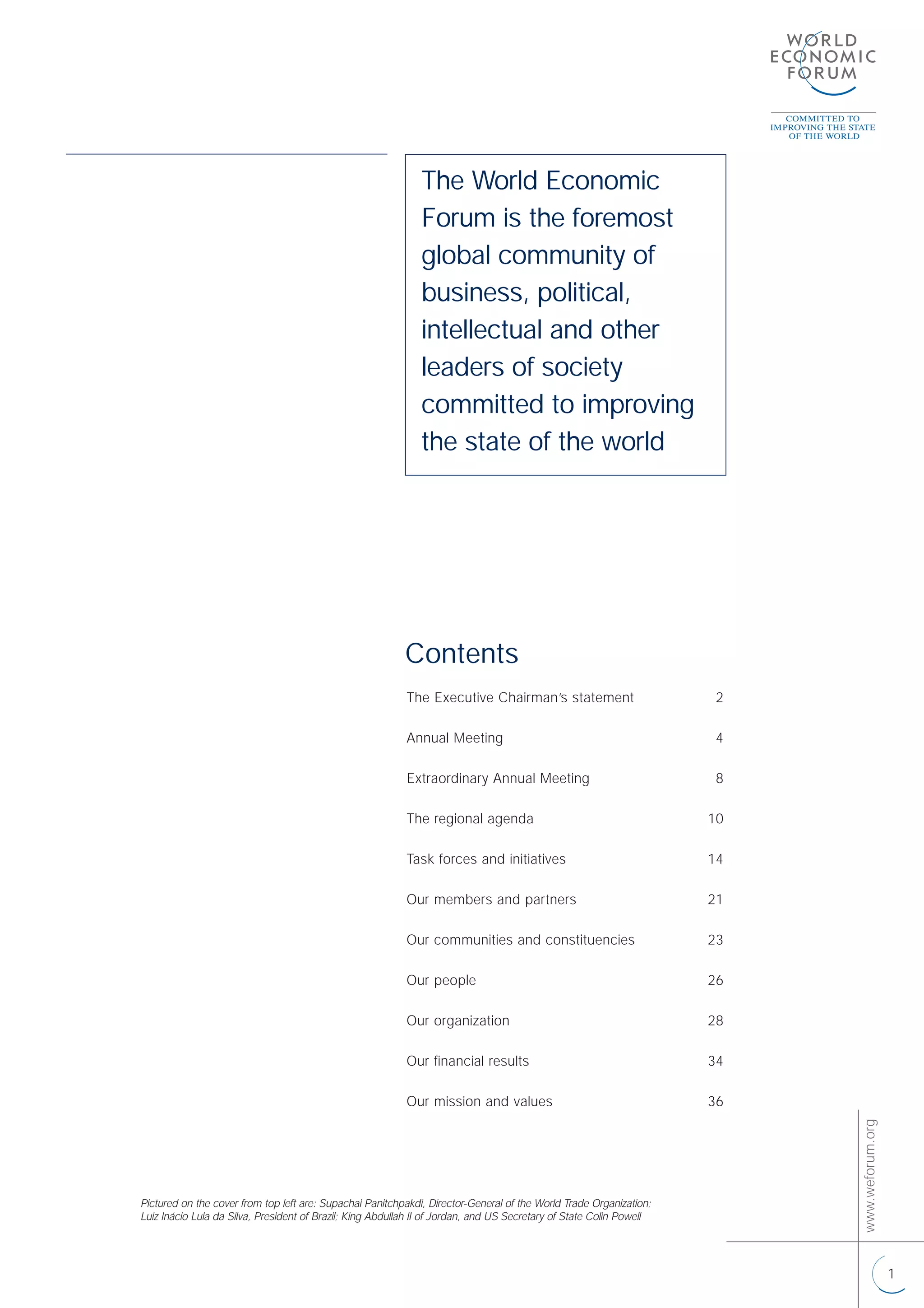 world economic forum Annual Report 2002/2003 | PDF