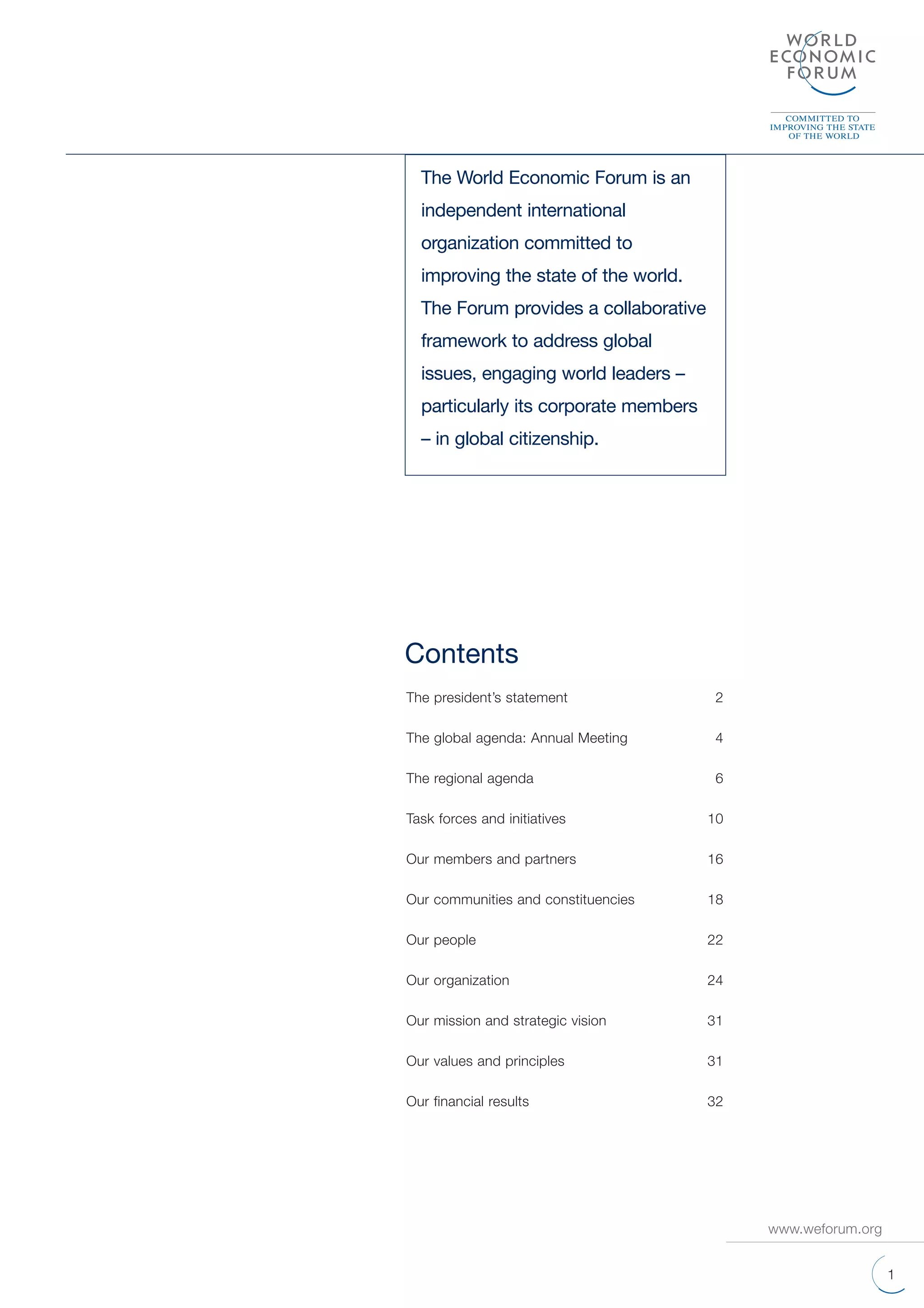 world economic forum Annual Report 2001/2002 | PDF