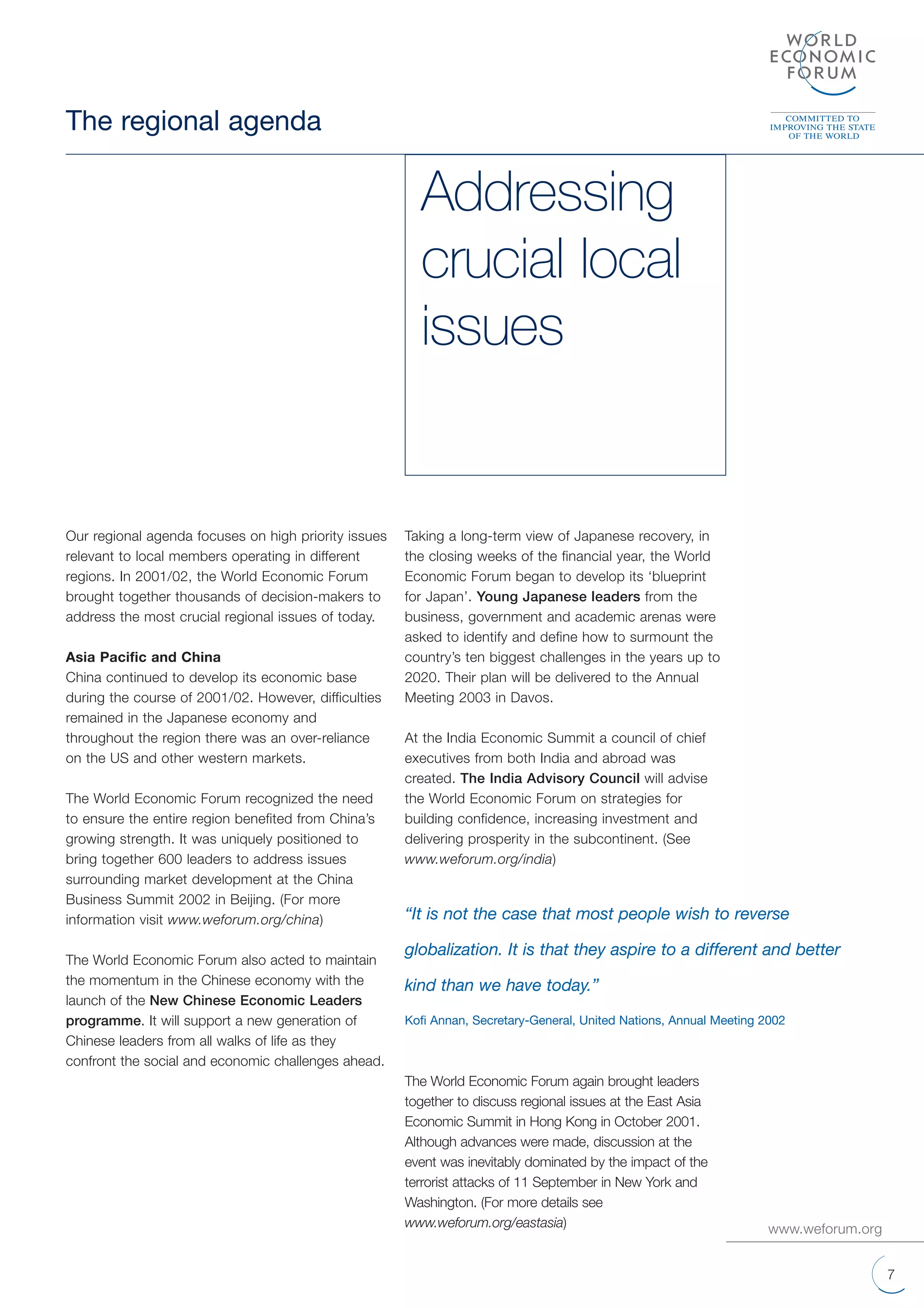 world economic forum Annual Report 2001/2002 | PDF