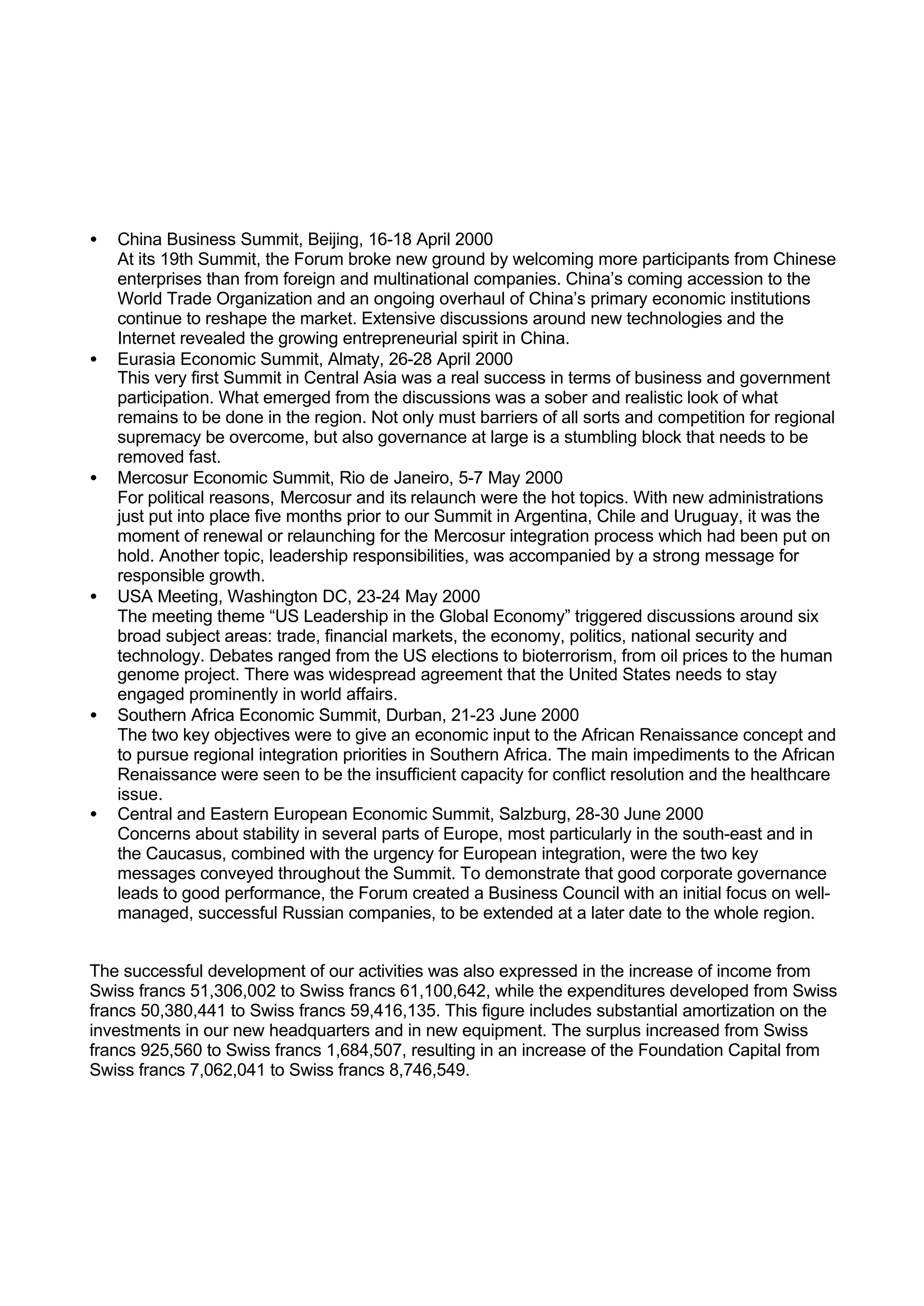world economic forum Annual Report 1999/2000 | PDF