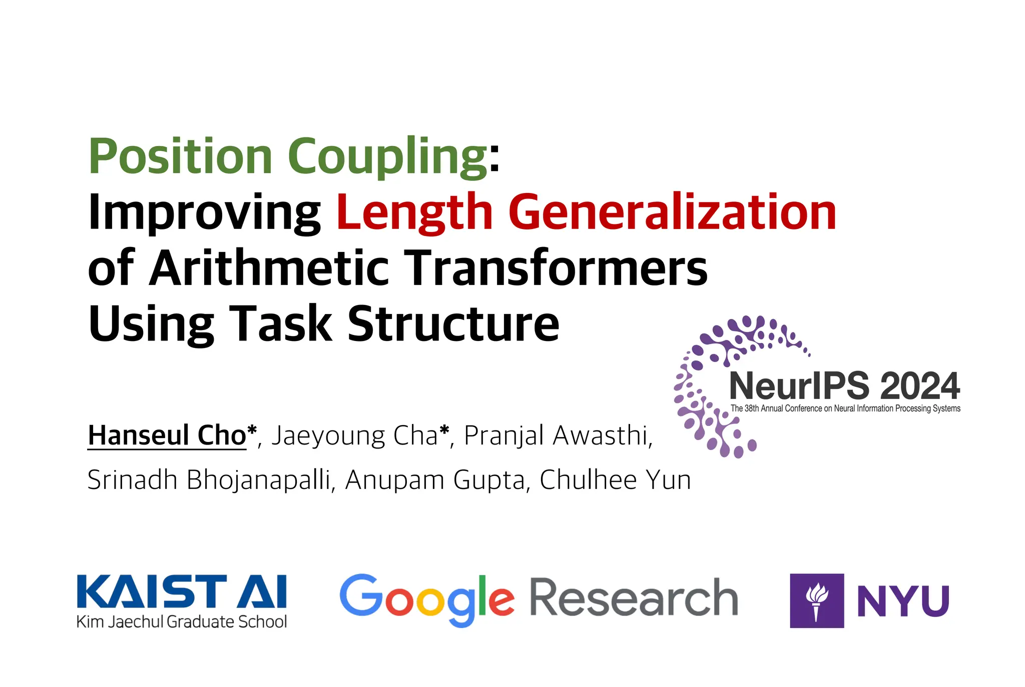 Position Coupling: Improving Length Generalization of Arithmetic Transformers Using Task ...