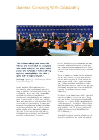 World Economic Forum Annual Meeting2008 | PDF