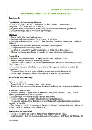 9658 18-4-programación de aula lectoescritura cast. | PDF