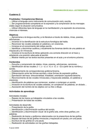 9658 18-4-programación de aula lectoescritura cast. | PDF