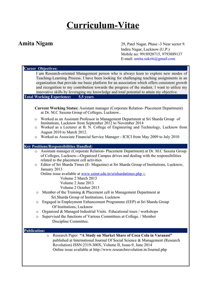 ,Amita Asst. Prof. | DOC