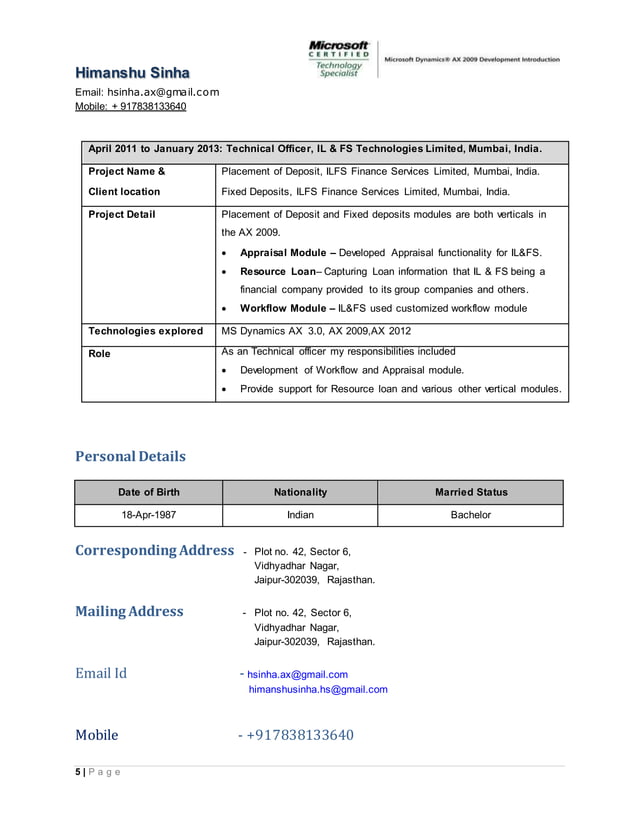 Himanshu Sinha_CV | PDF