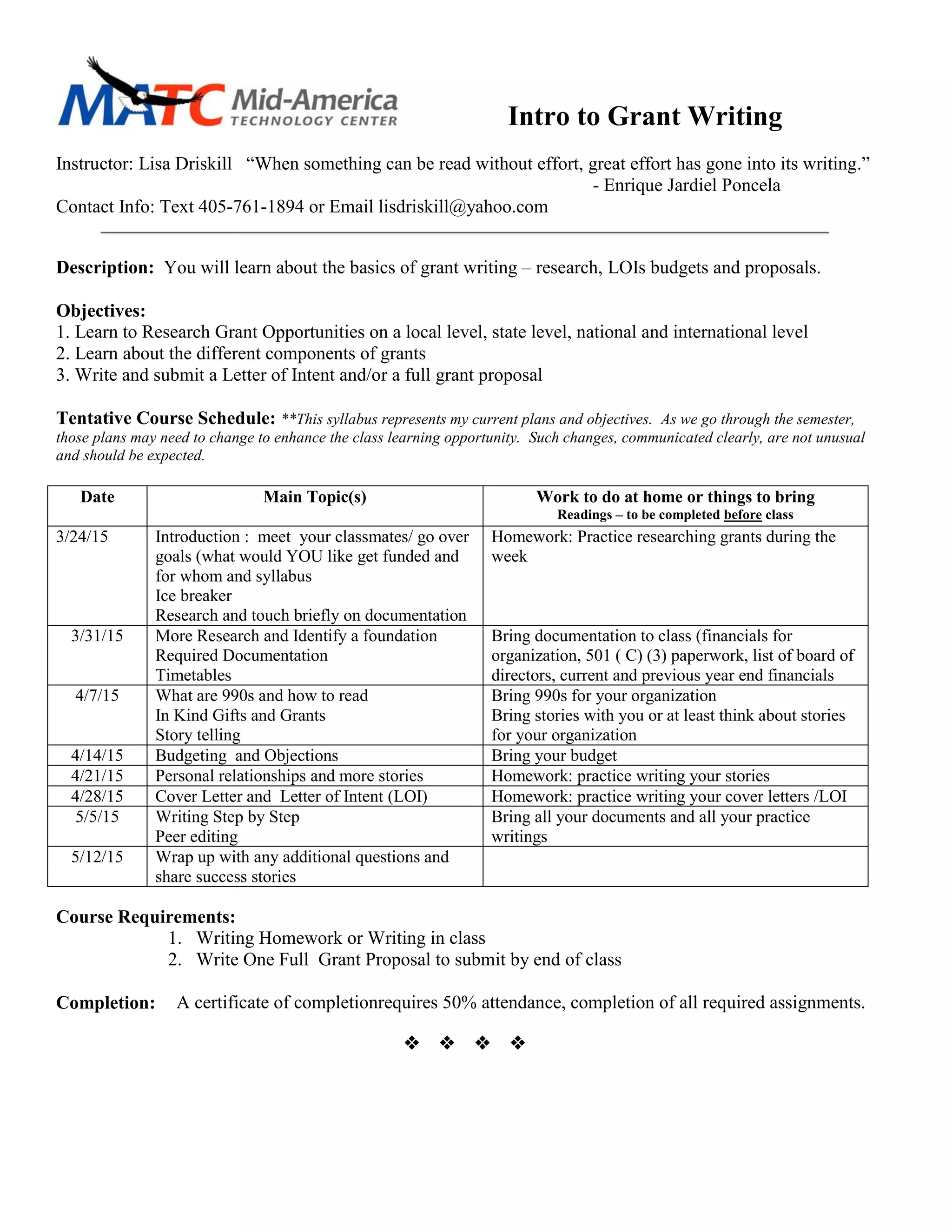 Intro To Grant Writing Syllabus PDF Free Download intro-to-grant-writing-syllabus-pdf-free-download