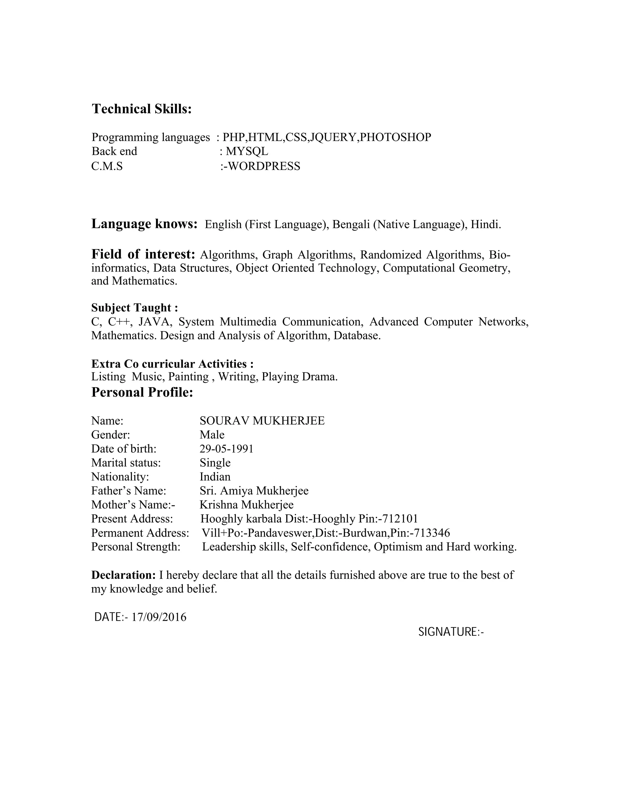 SOURAV CV FINAL JOB-ilovepdf-compressed | PDF