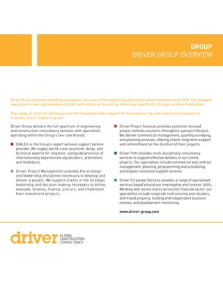 Driver Group Europe Brochure | PDF