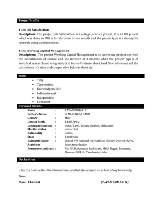 RESUME (pavan ) | DOCX