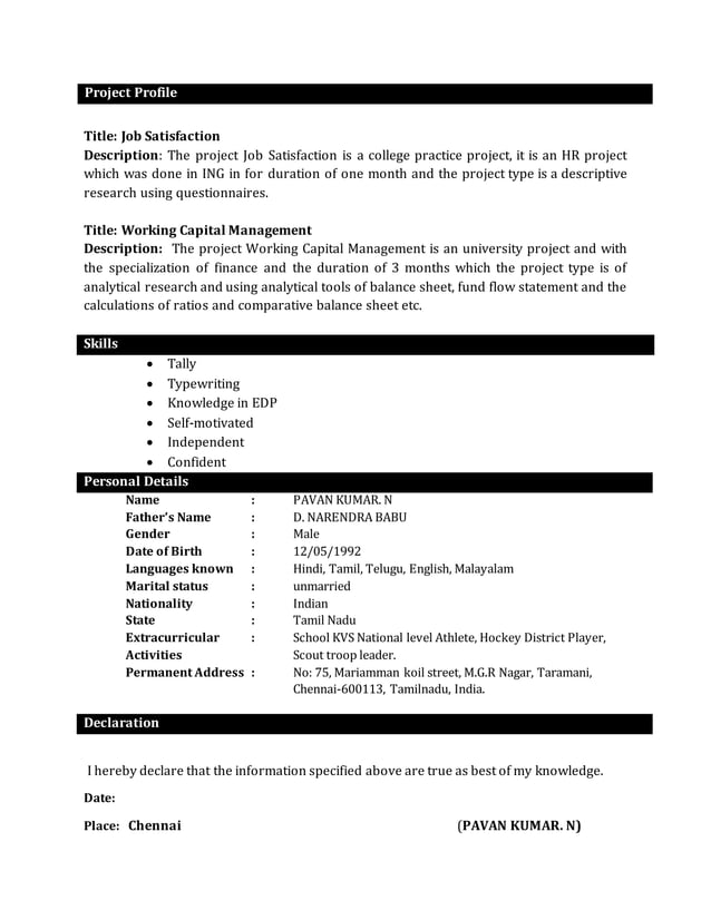 RESUME (pavan ) | DOCX