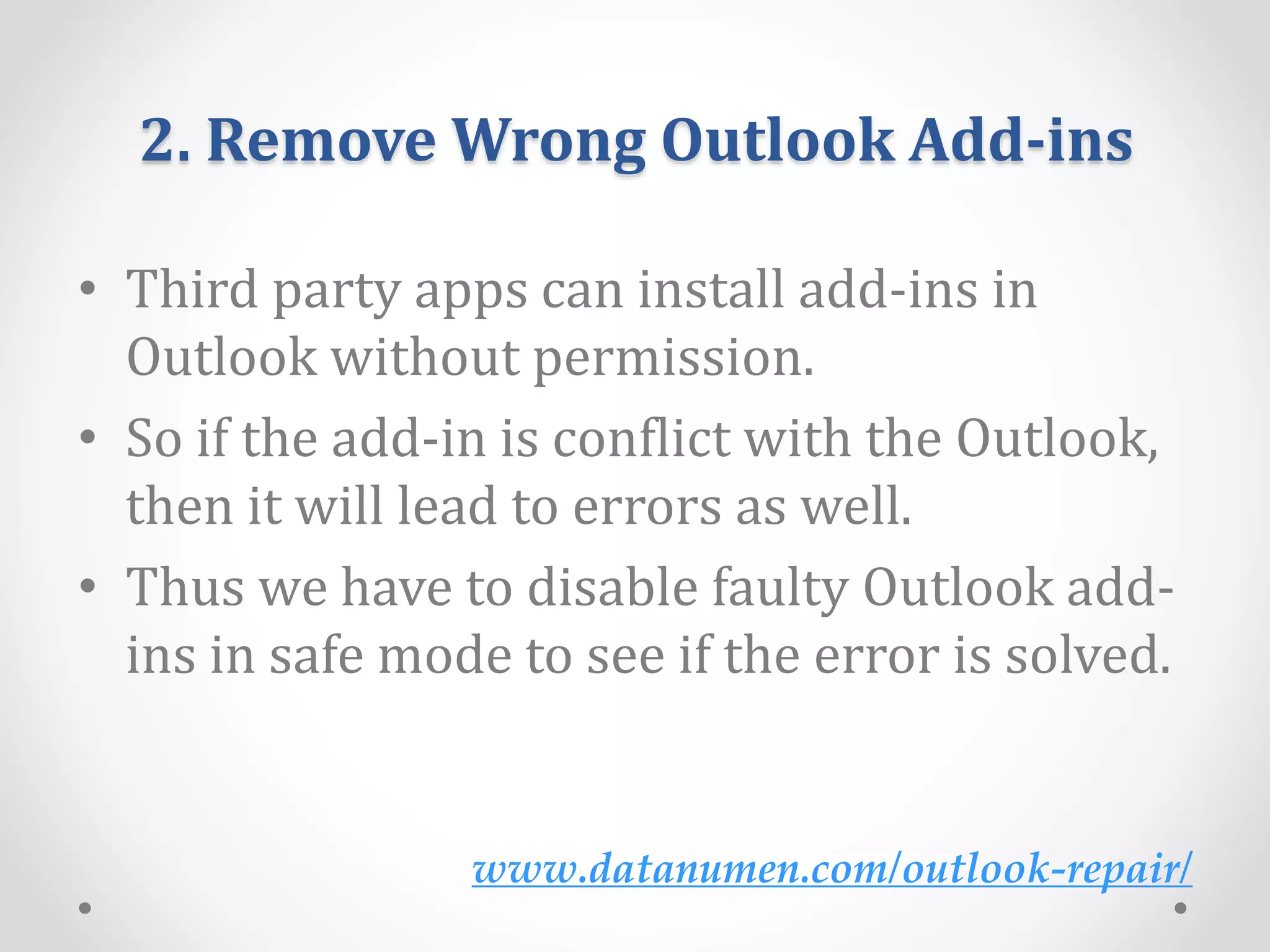 6 Effective Techniques to Troubleshoot Outlook Problems | PPTX