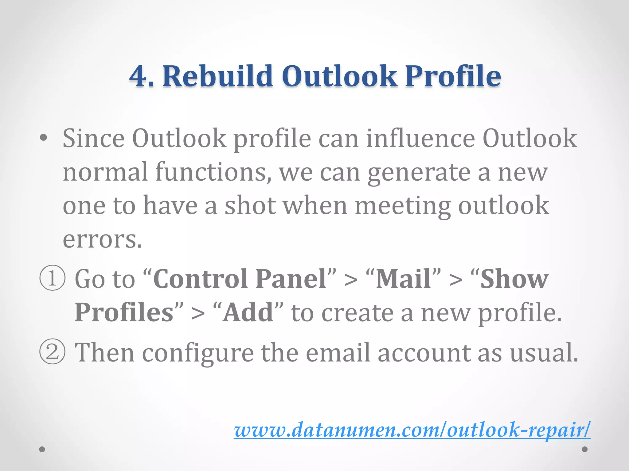 6 Effective Techniques to Troubleshoot Outlook Problems | PPTX