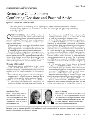 Retroactive Child Support - Conflicting Decision and Practical Advice ...