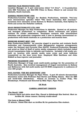 Nadine film & TV CV | DOC