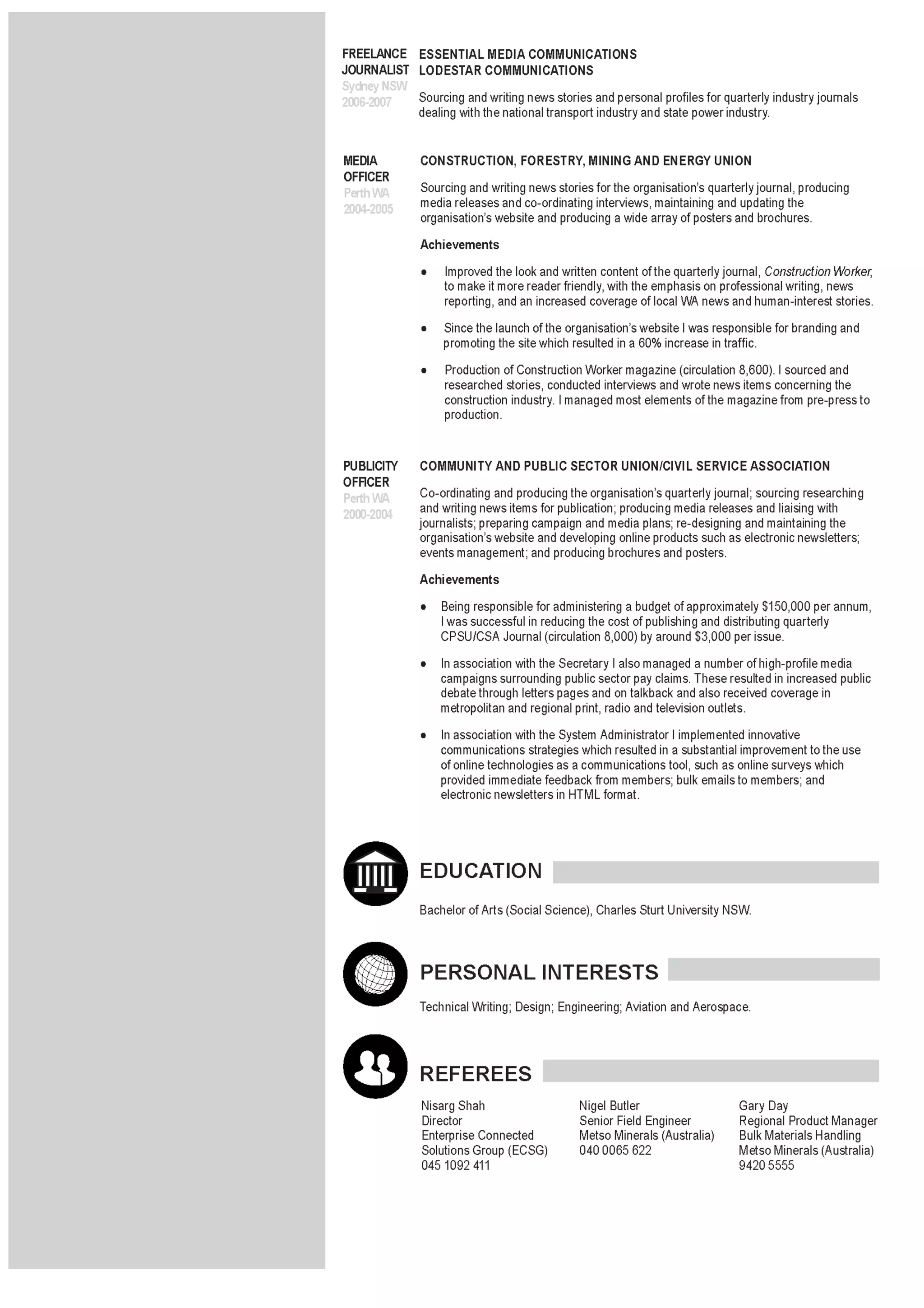 Peter Reeves Resume Nov 2014 | DOC