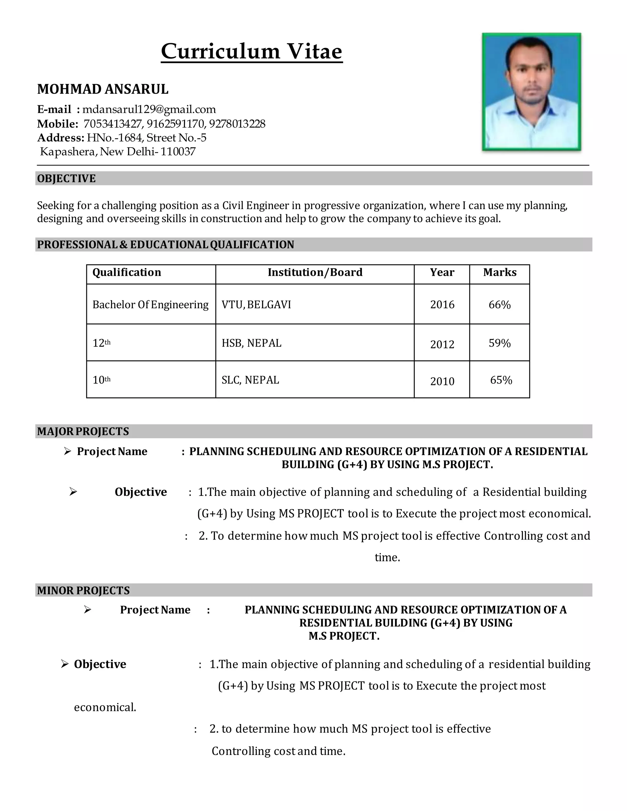 civil engineer Resume (1) | DOCX