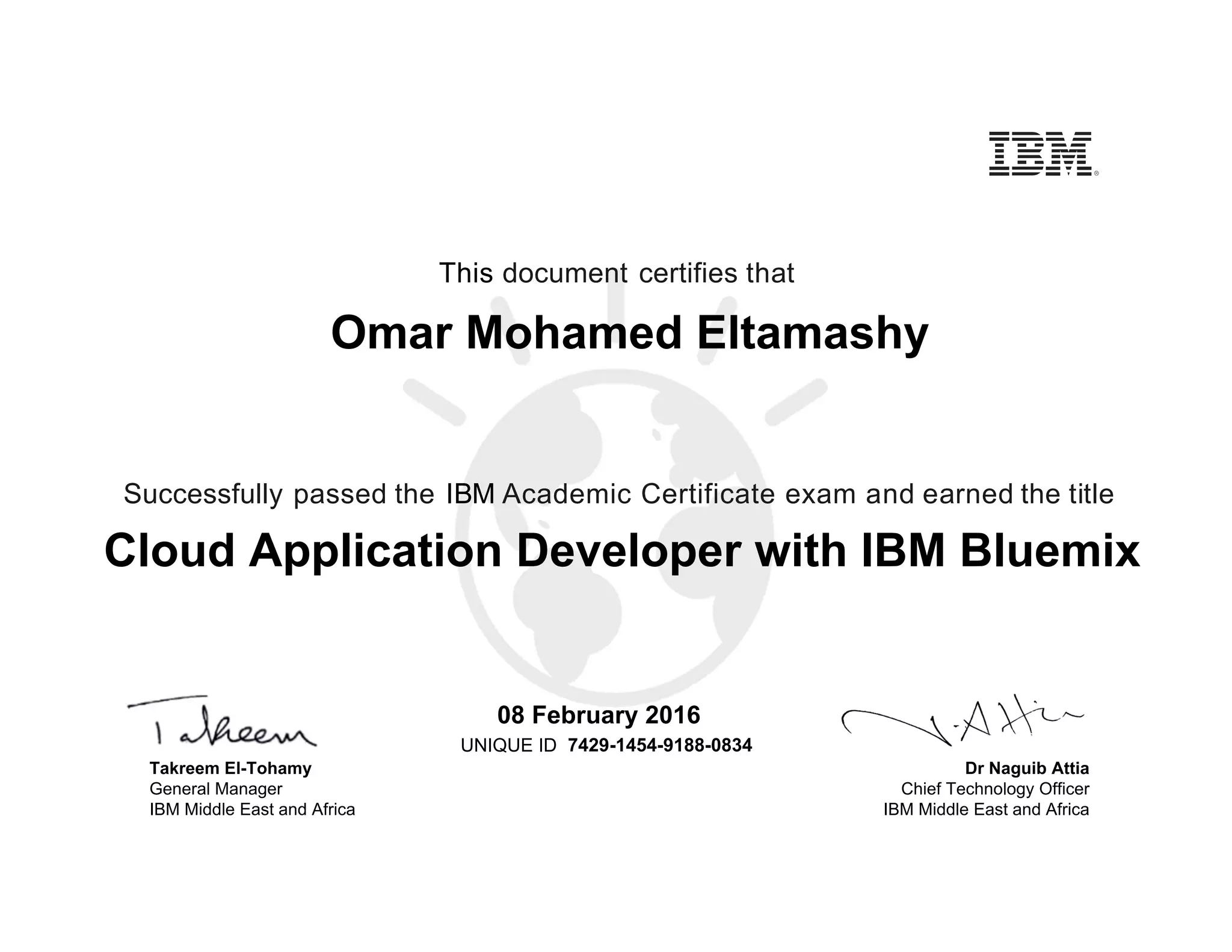 Cloud Application Developer with IBM Bluemix_certificate | PPT