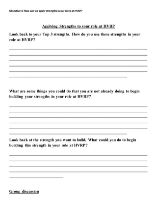HVRP strength retreat worksheets (1) | PDF