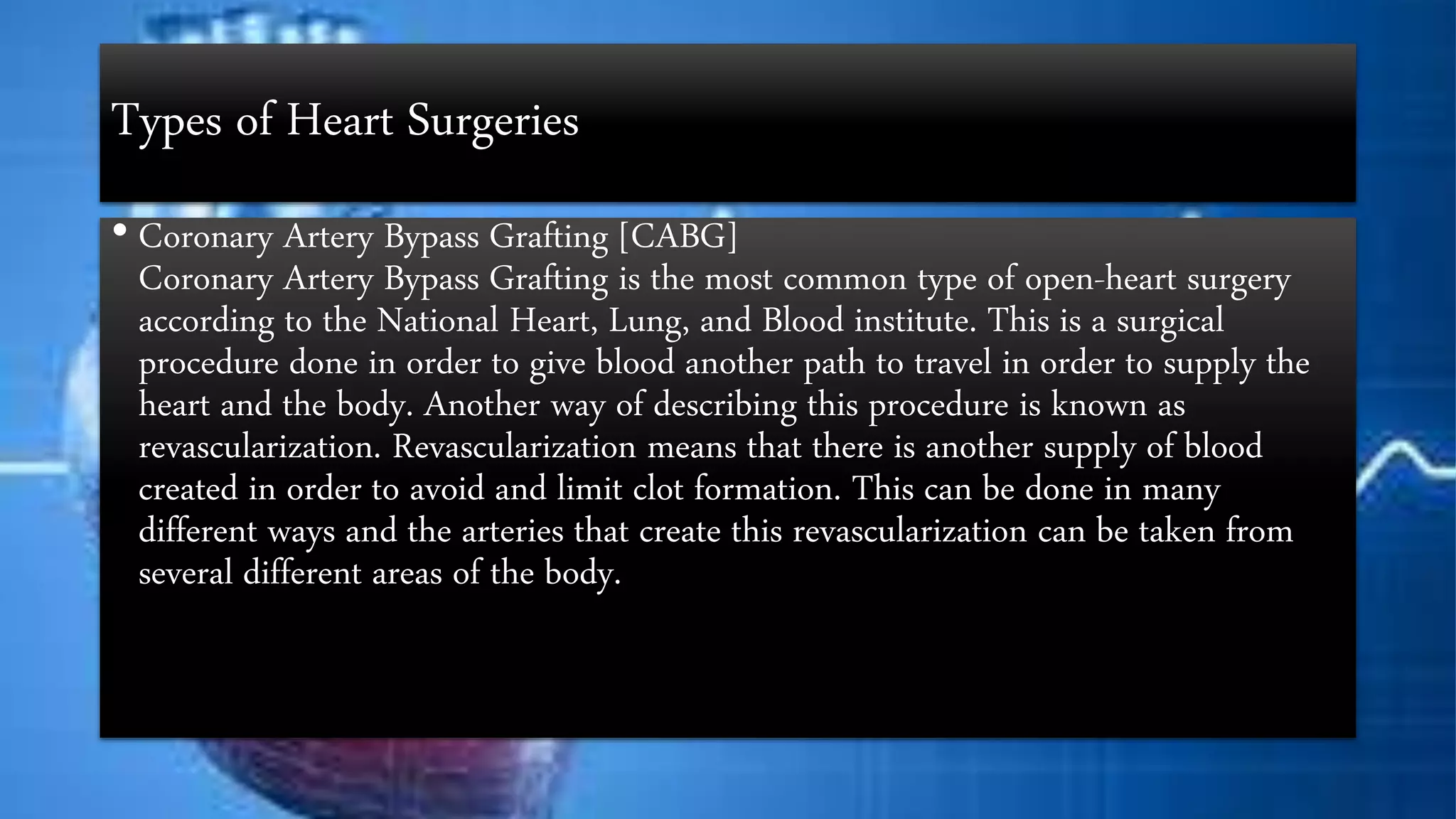 Types of heart Surgeries | PPTX