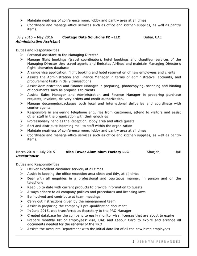 Jenny Fernandez CV | PDF