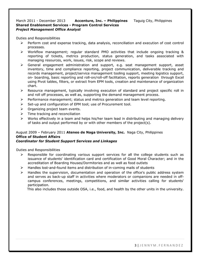 Jenny Fernandez CV | PDF