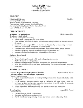Newman_Resume | DOCX | Education