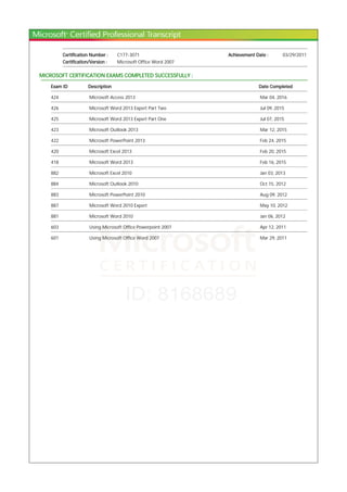 MS_Learning_Transcript | PDF