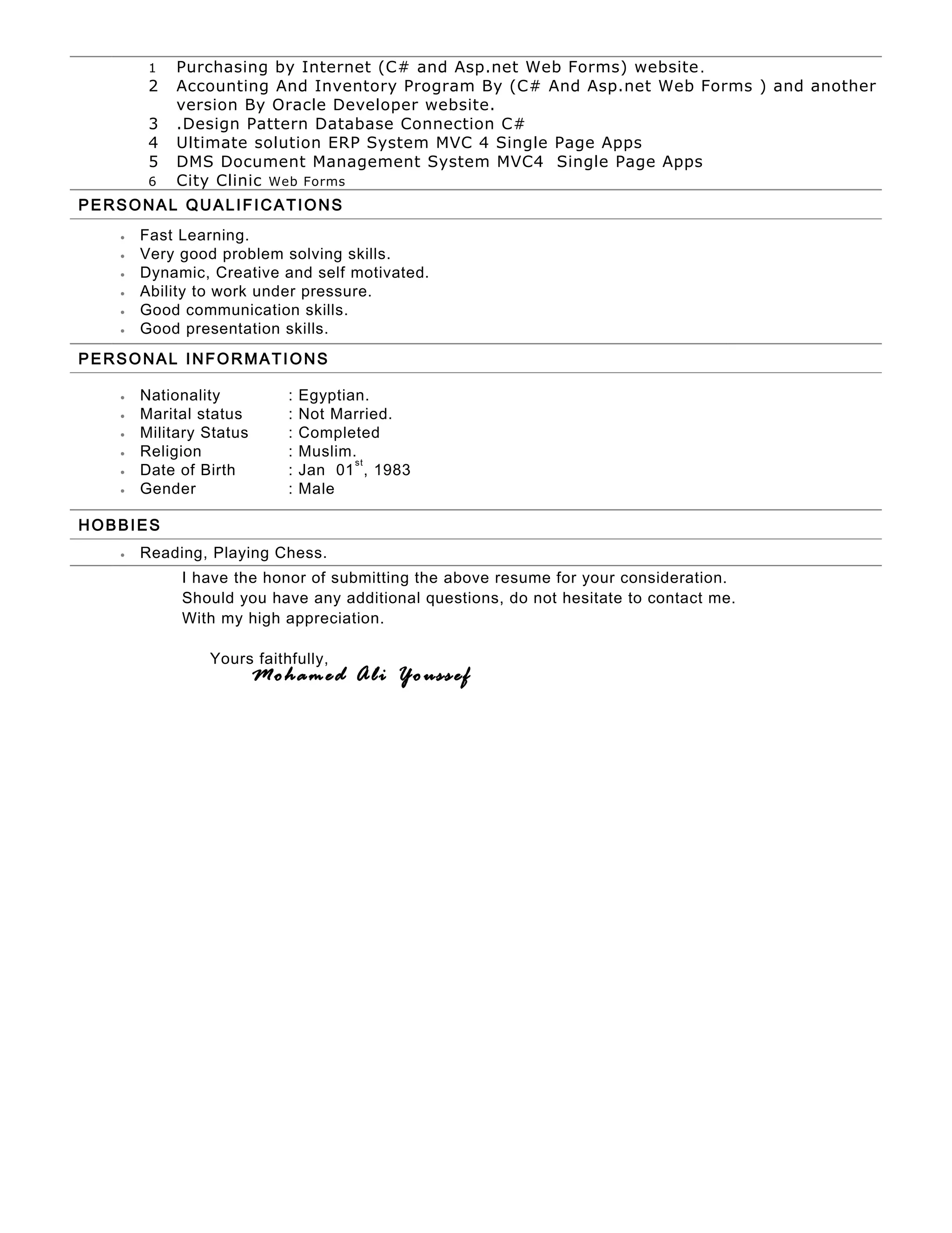 Mohamed Ali CV (1) | PDF