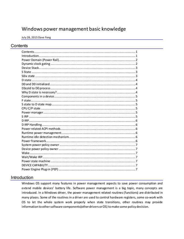 Windows power management basic knowledge | DOCX