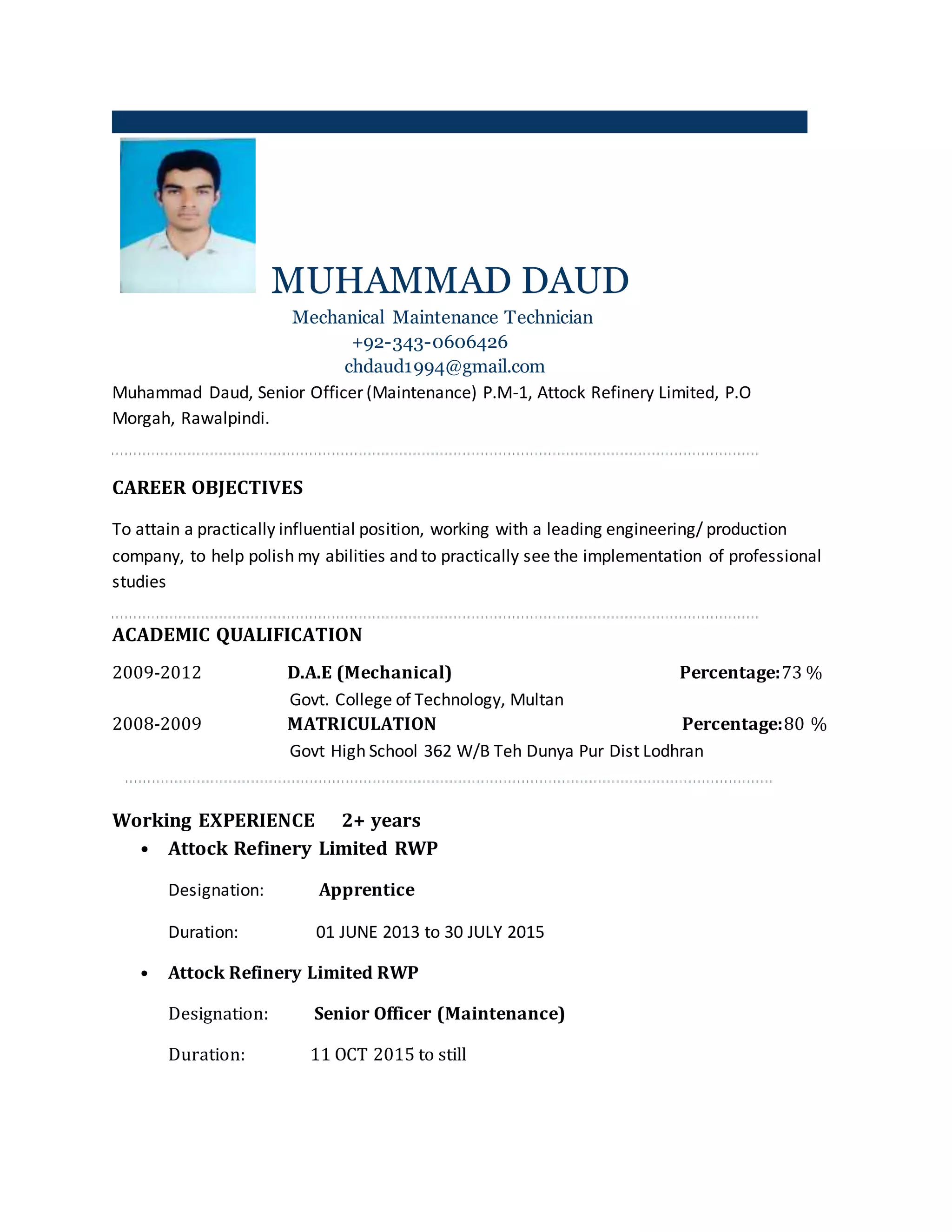 MUHAMMADF DAUD New CV (1) | PDF