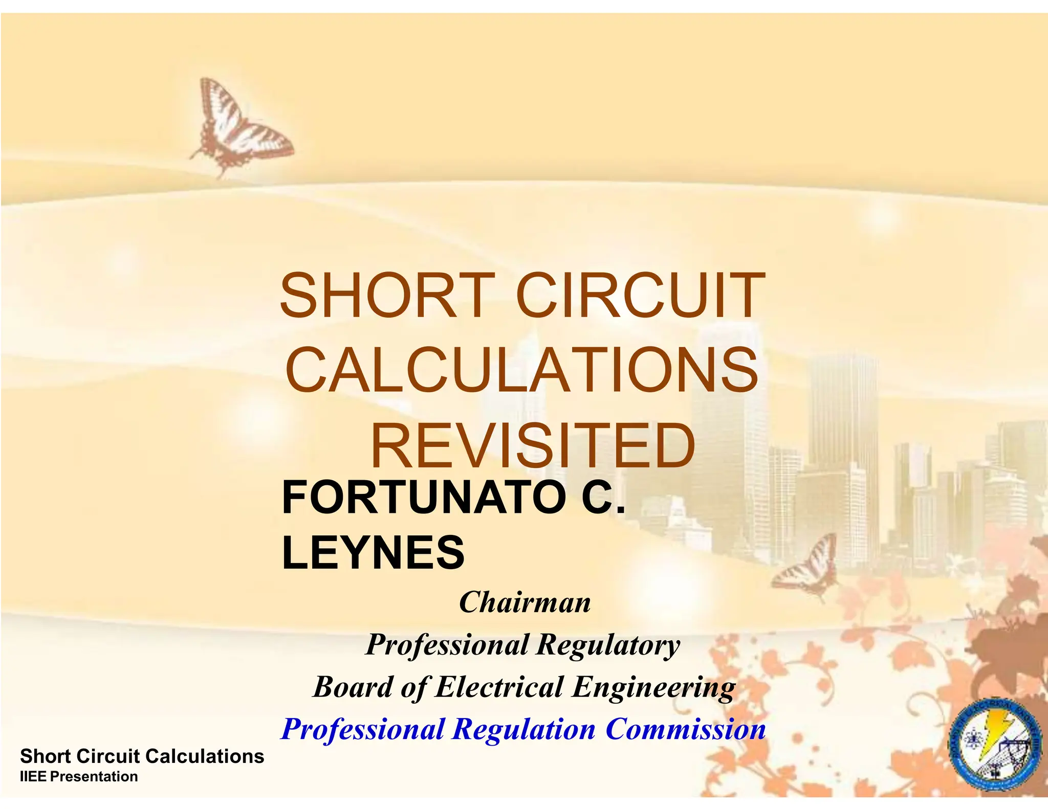 Short Circuit Calculations Revisited Pptx Pptx