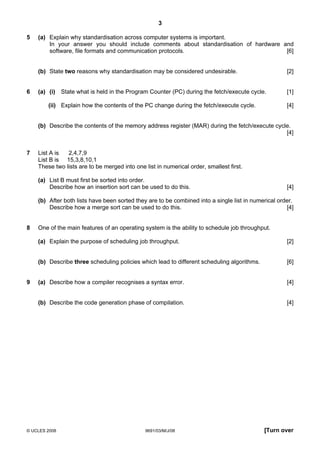Computer paper 3 may june 2008 9691 cambridge General Certificate of ...