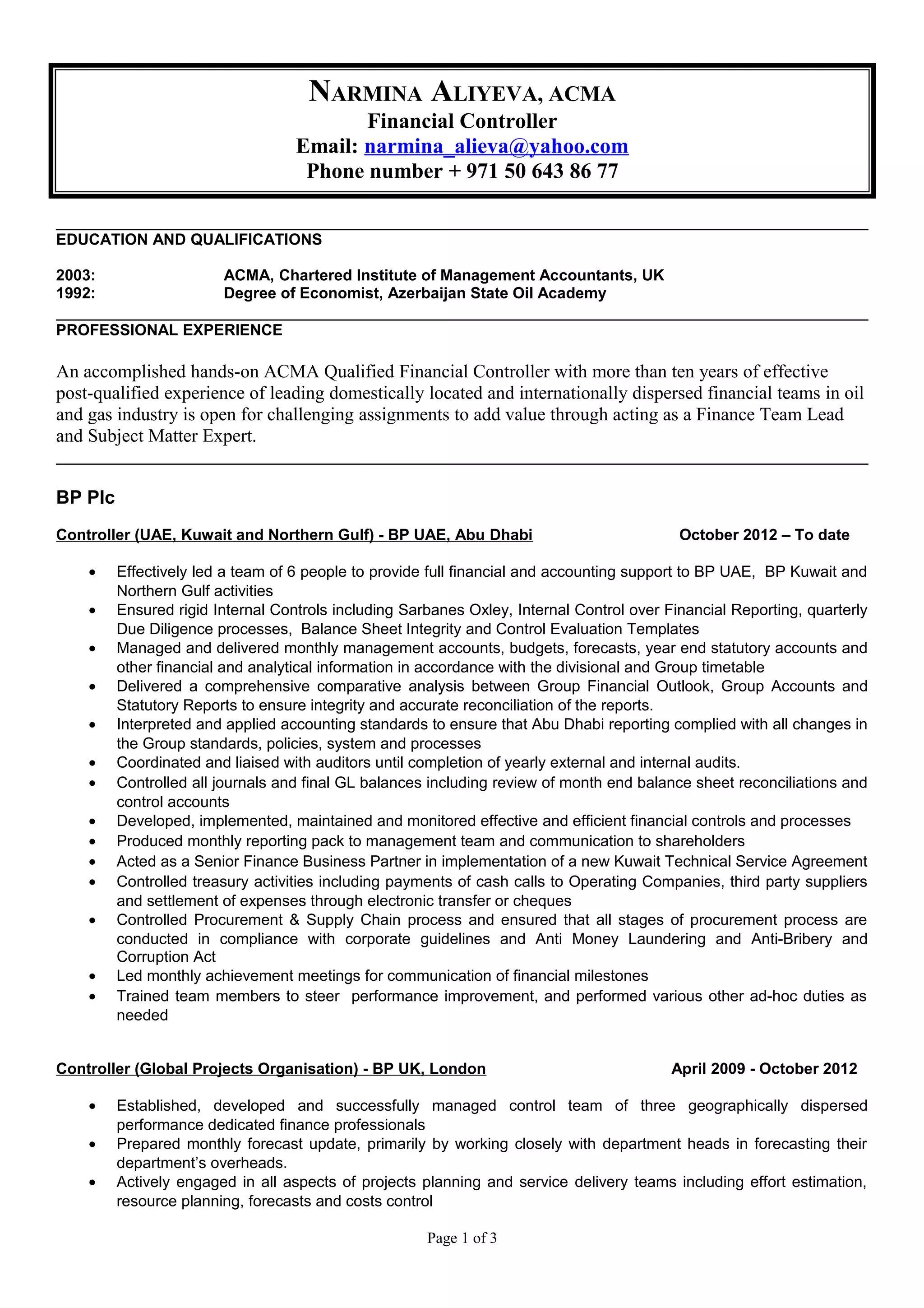 CV_Narmina Aliyeva | PDF