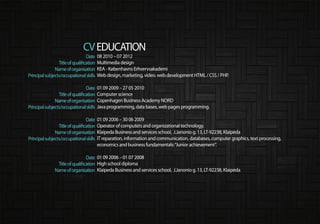 Mindaugas Kasp Portfolio and CV | PPT